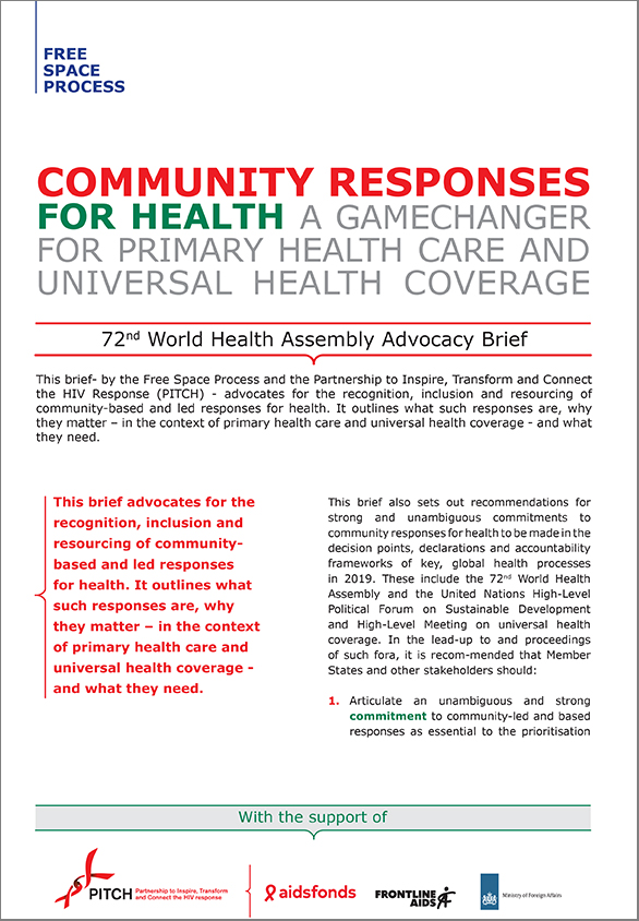 Community responses for health - Frontline AIDS : Frontline AIDS
