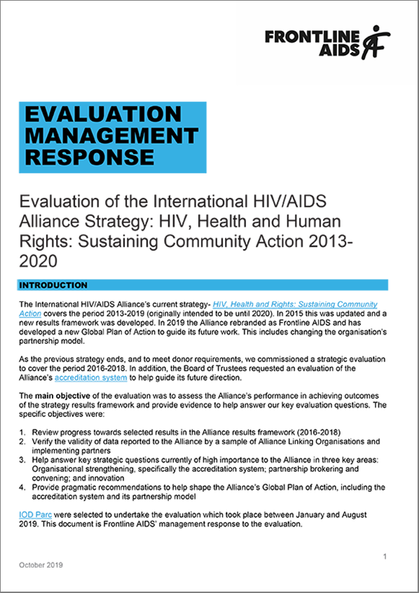 Evaluation of Frontline AIDS' strategy (2016-2019) - Frontline AIDS ...